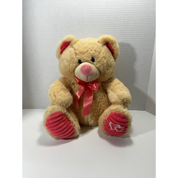 Kellytoy | Toys | Kellytoy Teddy Bear Plush Pink Bow And White ...